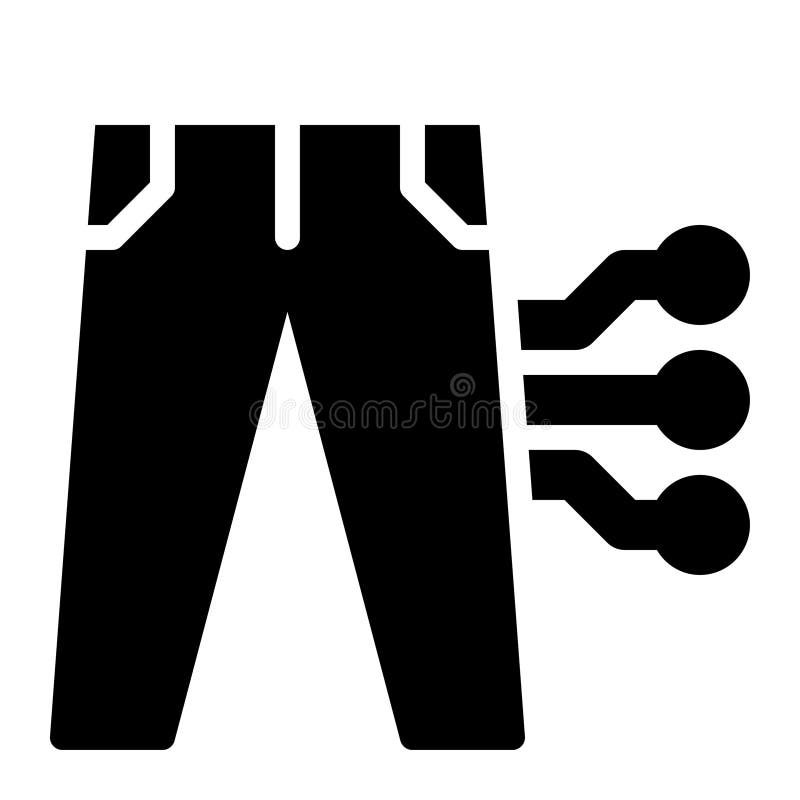 Smart Pants, Smart Clothes Glyph Solid Icon Stock Photo - Illustration ...