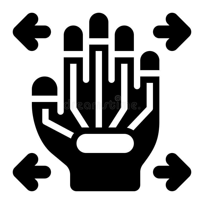 Gesture Control, Hand Control Glyph Solid Icon Stock Image ...