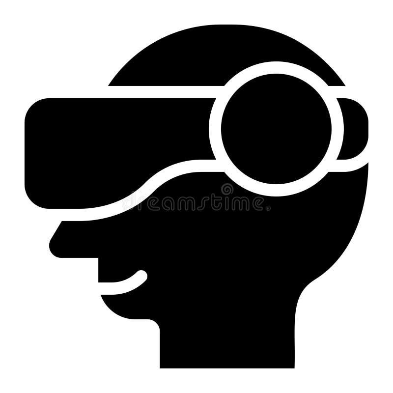 Head Mounted Display, Virtual Reality Glyph Solid Icon Stock Photo ...