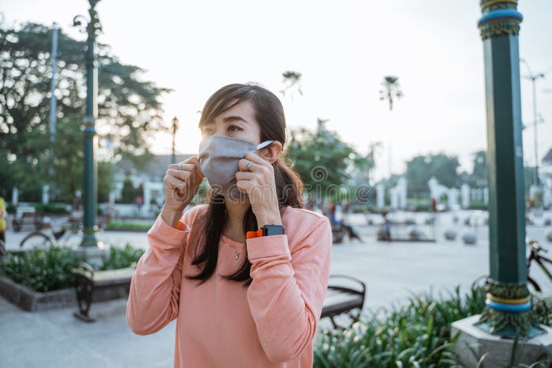 Wearing Face Masks on New Normal Stock Image - Image of morning, masks ...