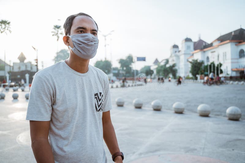 Wearing Face Masks on New Normal Stock Photo - Image of urban, epidemic ...