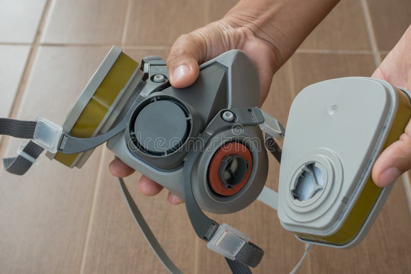 Wearing a Gas Mask To Protect Herself from Pollution. Stock Photo ...