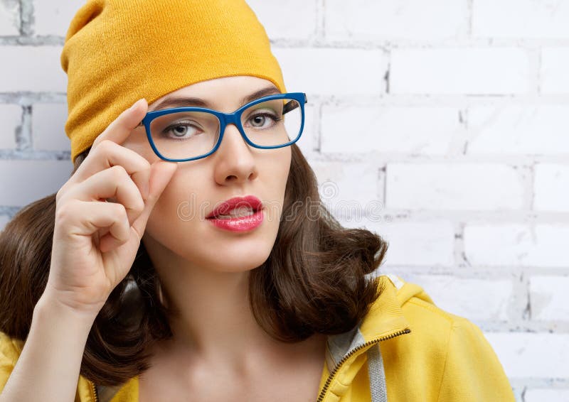 Wearing Glasses Stock Image Image Of Adult Happy Beautiful 50169523