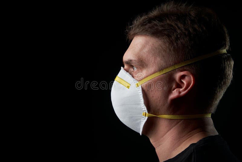 Wearing a protective mask stock photo. Image of disease - 174345320
