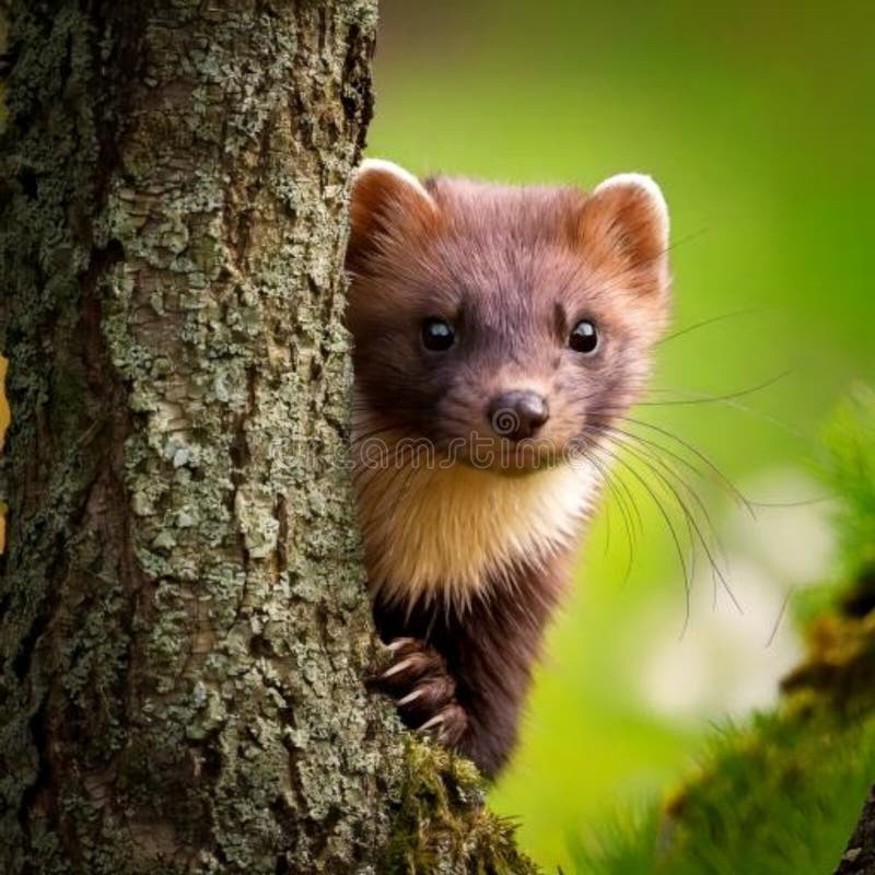 Weasel in forest portrait stock photo. Image of weasel - 362907082