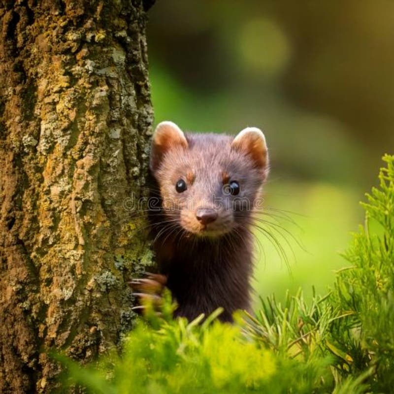 Weasel in forest portrait stock image. Image of forest - 362907071