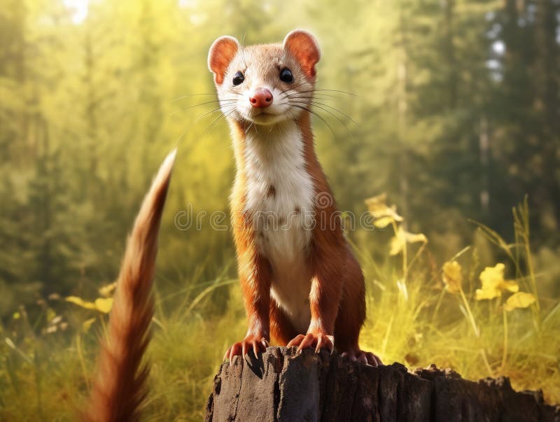 Ai Generated Illustration Wildlife Concept of Weasel Stock Illustration ...
