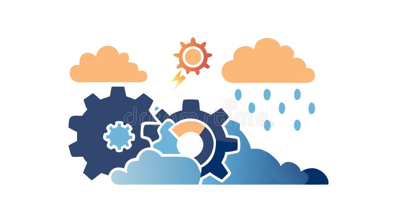 Weather Affecting Gears Icon for Business Climate and Risk Analysis ...