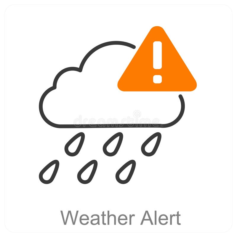 Weather Alert stock vector. Illustration of hazard, thunder - 339919985