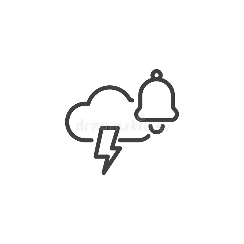 Weather Alert line icon stock illustration. Illustration of perfect ...