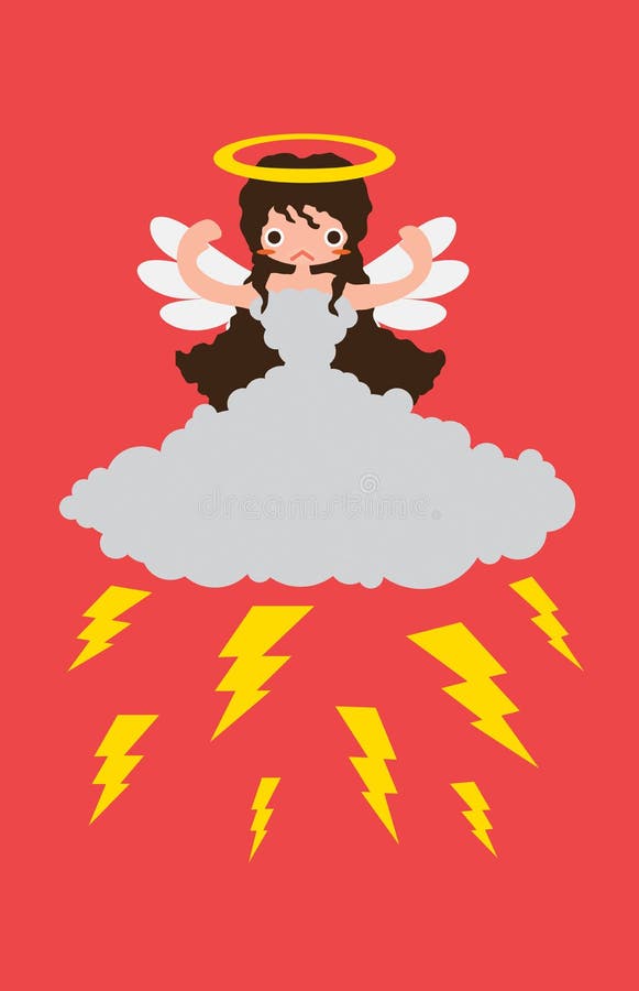 Weather Angel Thunder stock illustration. Illustration of season - 28373263