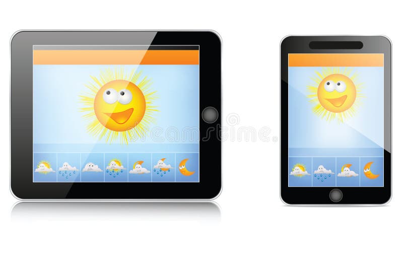 Weather App Interface stock vector. Illustration of drawing - 24728855
