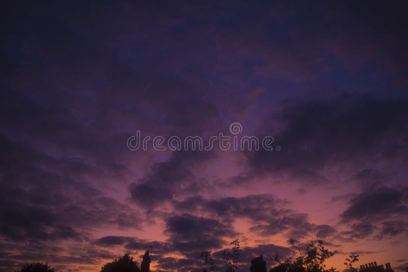 Weather Background: Gathering Cumulus Clouds at Sunset. Dramatic Cloudy ...