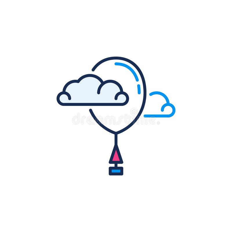 Weather Balloon Vector Radiosonde Concept Colored Icon Stock ...