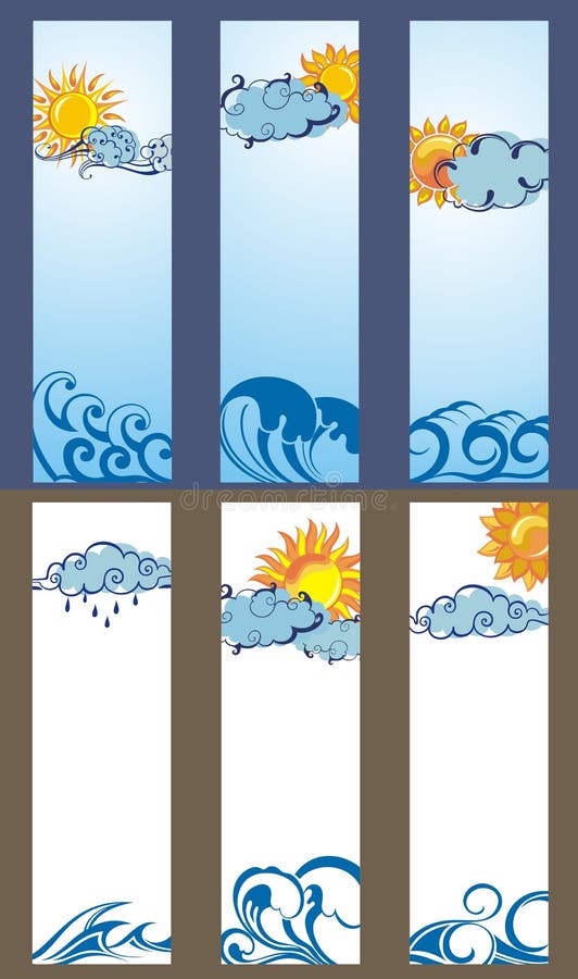 Weather Banners /day Night / Vector Stock Vector - Illustration of rain ...