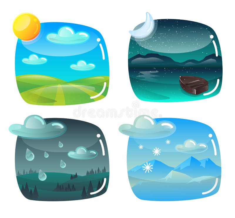 Weather Banners Set. Design Elements Stock Vector - Illustration of ...