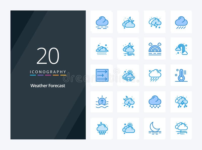 20 Weather Blue Color Icon for Presentation Stock Vector - Illustration ...
