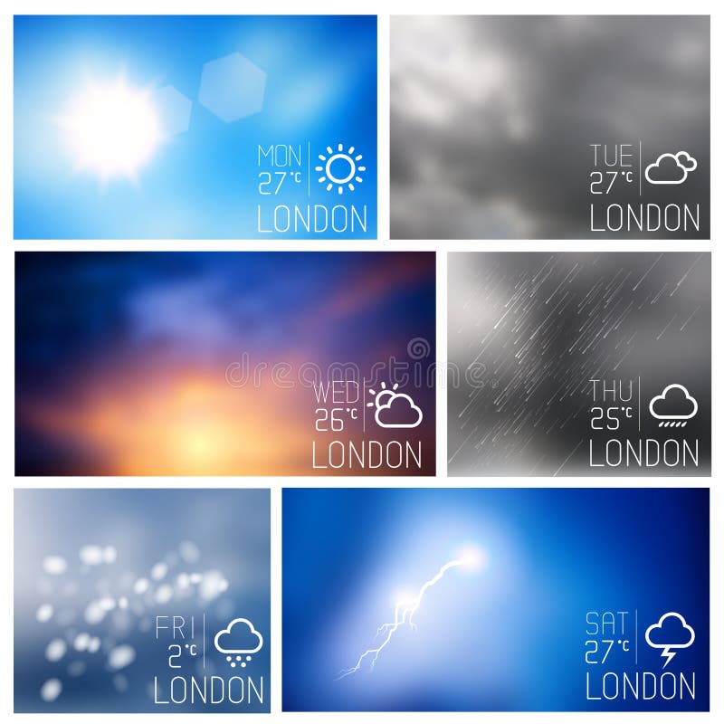 Weather Boxes Vector Set stock vector. Illustration of transparent ...