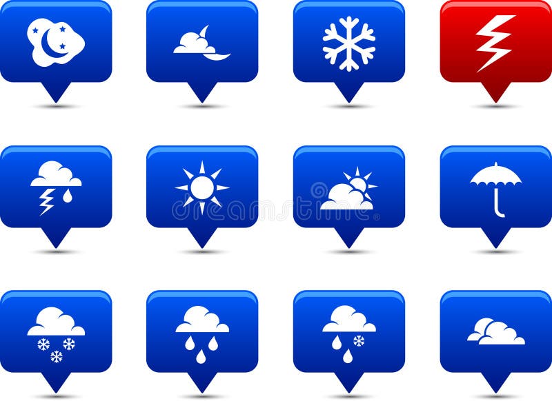 Weather buttons. stock vector. Illustration of cold, metallic - 12545365