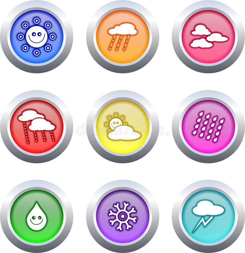 Weather buttons stock illustration. Illustration of snowflake - 3986398