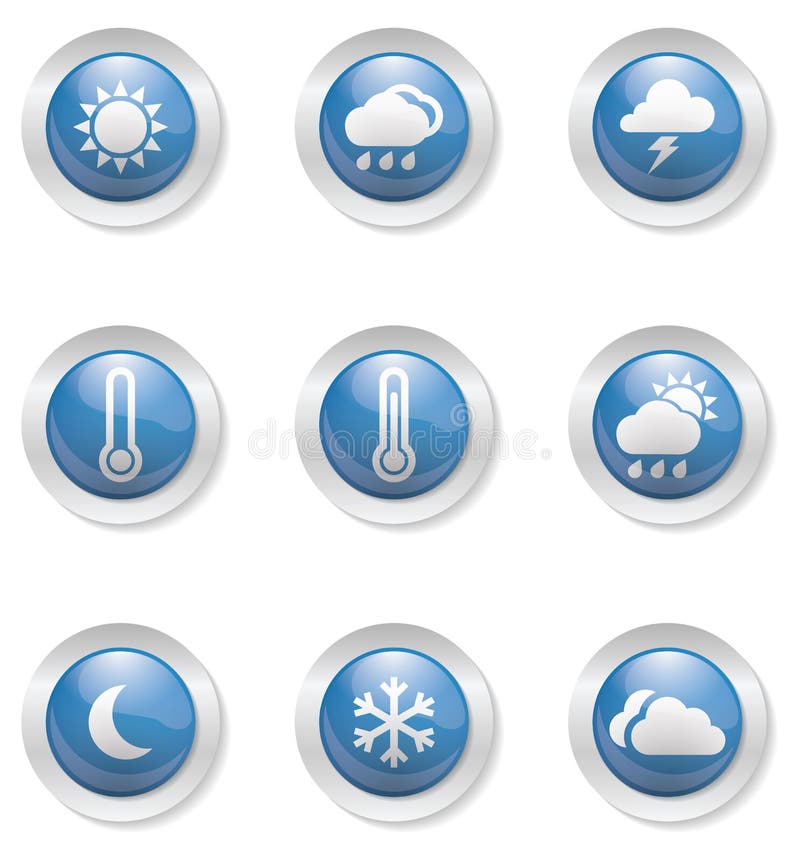 Weather buttons stock vector. Illustration of design - 42715182
