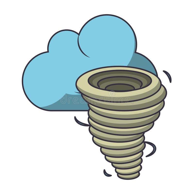 Weather Cloud and Twister Cartoon Stock Vector - Illustration of icon ...