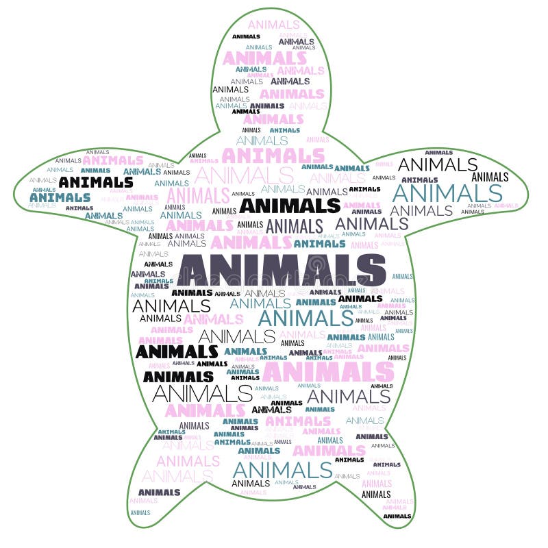 Animals Cutouts Shapes Abstract Text Stock Illustration - Illustration ...