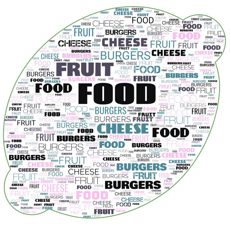 Food Shapes Text Words Abstract Stock Illustration - Illustration of ...
