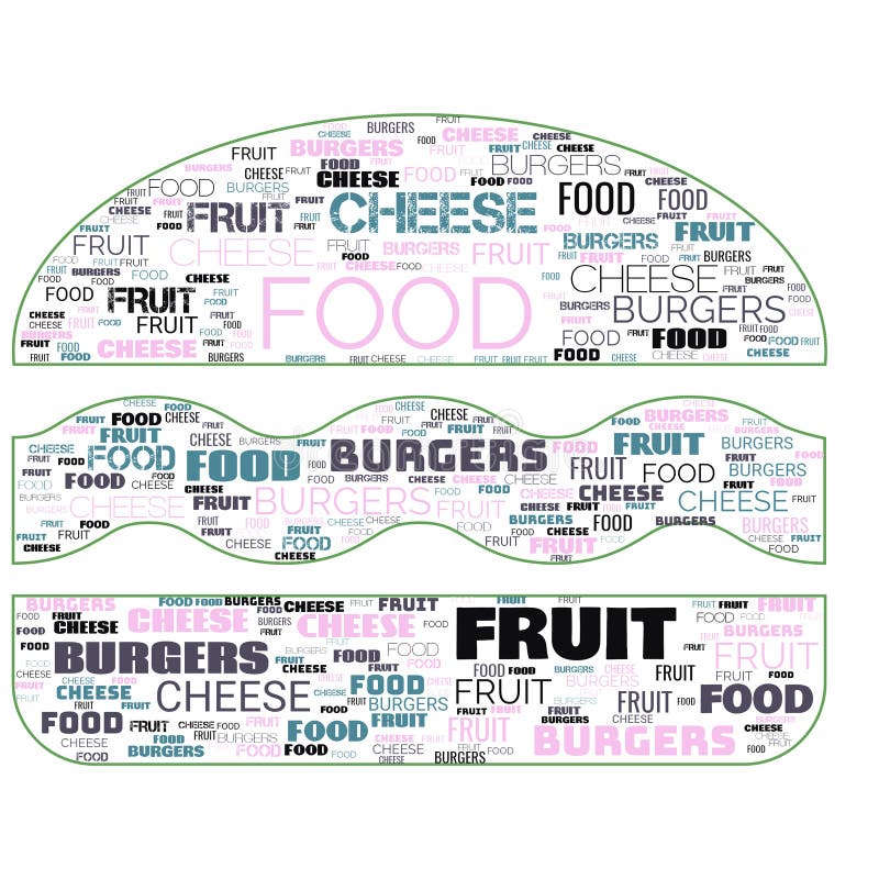 Food Shapes Text Words Abstract Stock Illustration - Illustration of ...