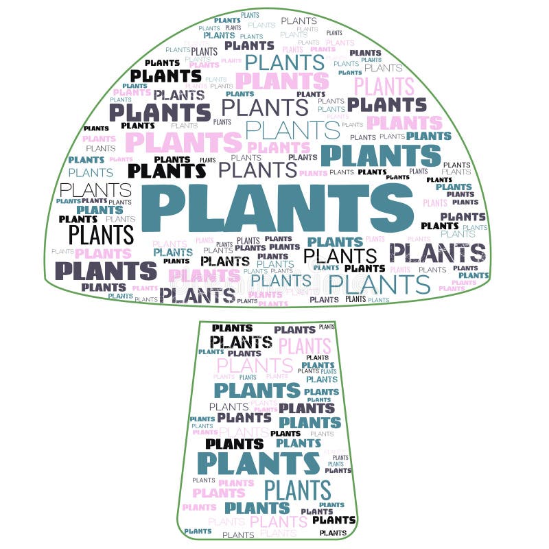 Plants Cutouts Shapes Abstract Text Stock Illustration - Illustration ...