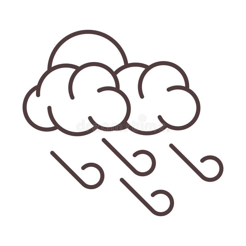 Weather Clouds Sun and Wind Forecast Line Icon Style Stock Vector ...