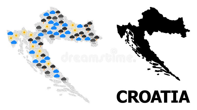 Weather Collage Map of Croatia Stock Illustration - Illustration of ...