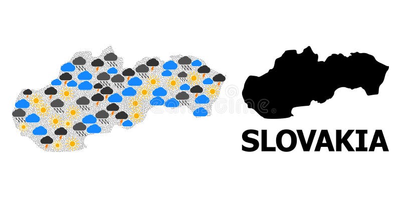 Weather Collage Map of Slovakia Stock Illustration - Illustration of ...