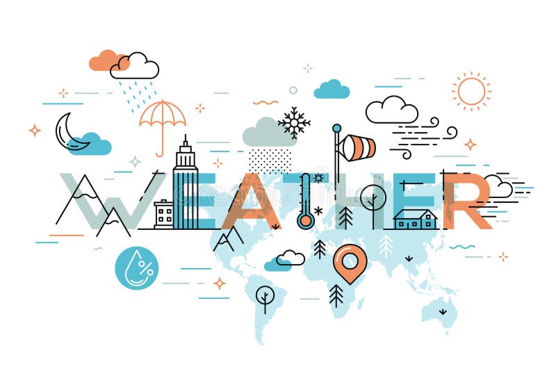 Weather Concept with Vector Icons and Elements. Stock Vector ...