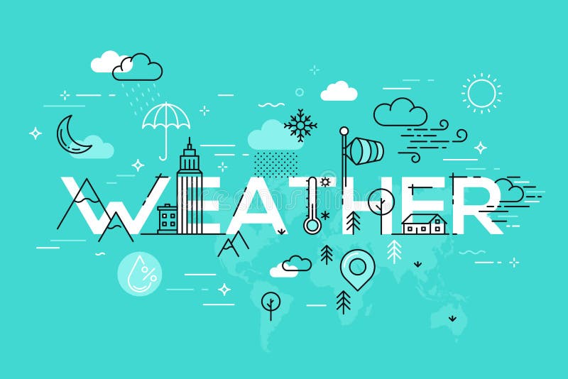 Weather Concept with Vector Icons and Elements. Stock Vector ...