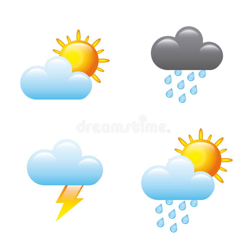 Weather condition symbols stock illustration. Illustration of forecast ...