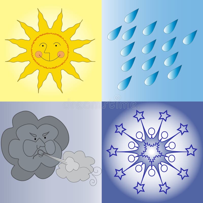 Weather Condition Icons stock illustration. Illustration of news - 3575811