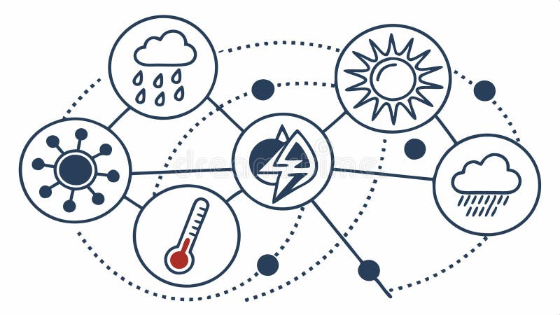 Weather Condition Network, Climate and Environmental Factors Vector ...
