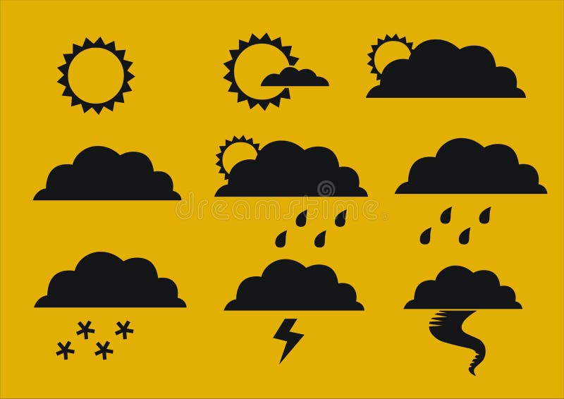 Weather condition symbols stock illustration. Illustration of forecast ...