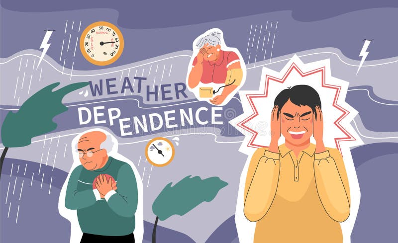 Weather Dependence Flat Collage Stock Vector - Illustration of problem ...