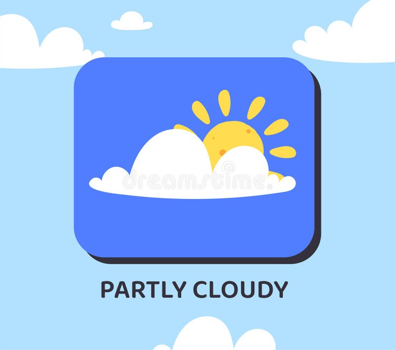 Weather Effect Partly Cloudy Vector Concept Stock Vector - Illustration ...