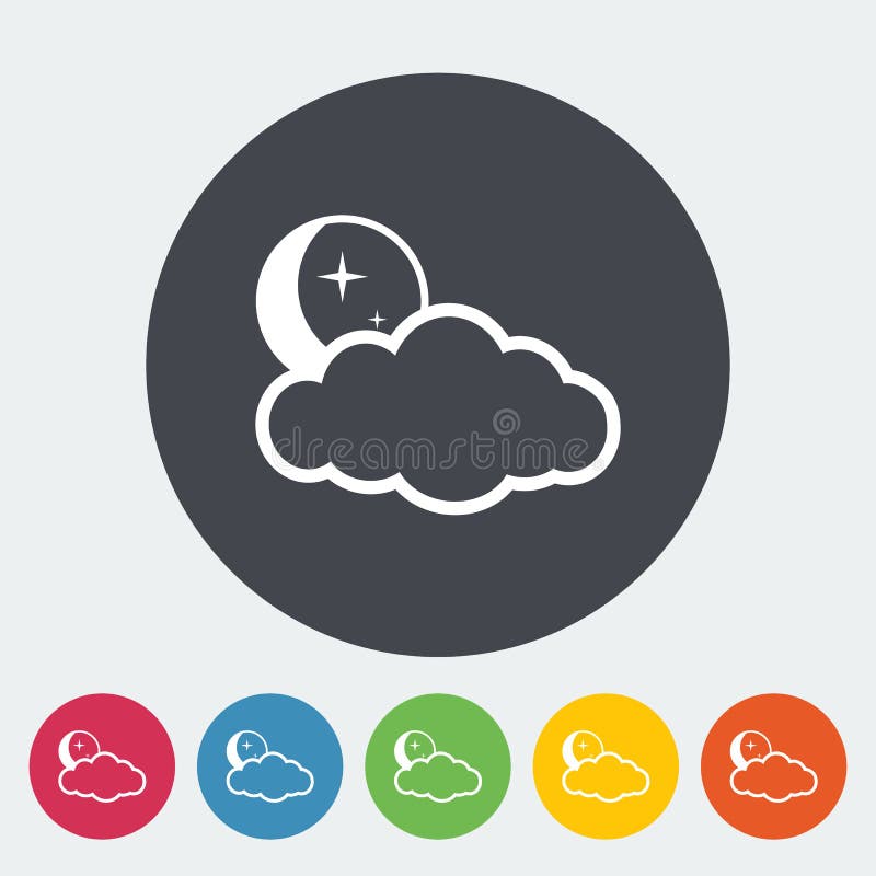 Weather Icon. Moon, Stars and Clouds. Stock Vector - Illustration of ...