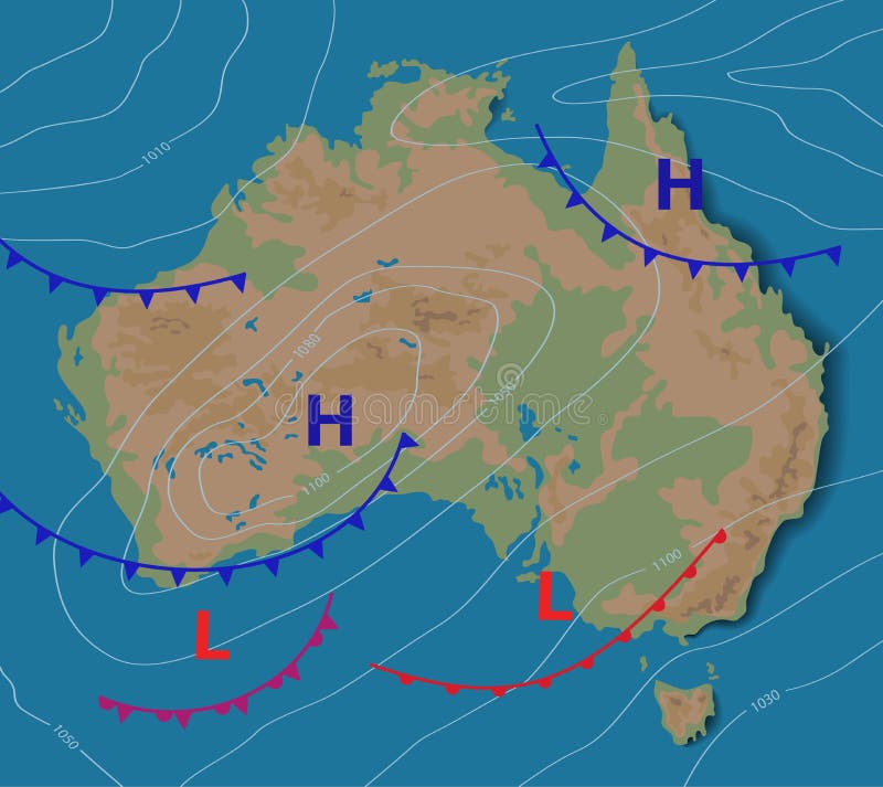 Weather Forecast of Australia. Meteorological Weather Map of the ...