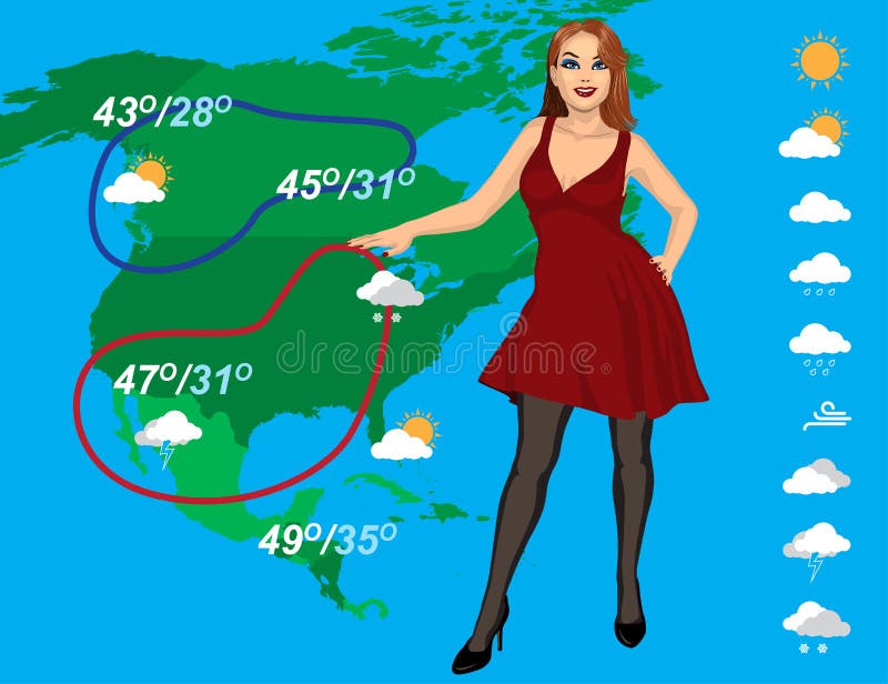 News Weather Girl Stock Illustrations – 140 News Weather Girl Stock ...