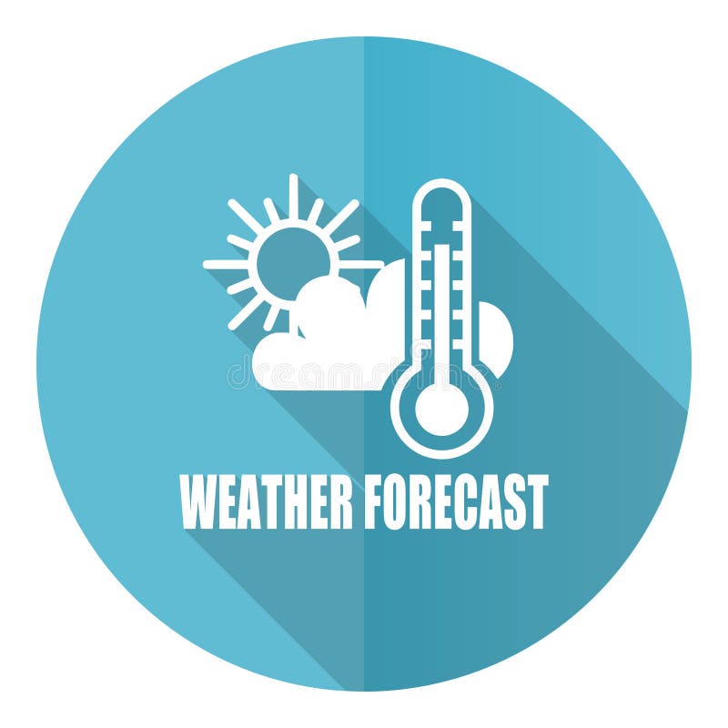 Weather Forecast Icon Set, Red, Blue, Green and Orange Flat Design Web ...