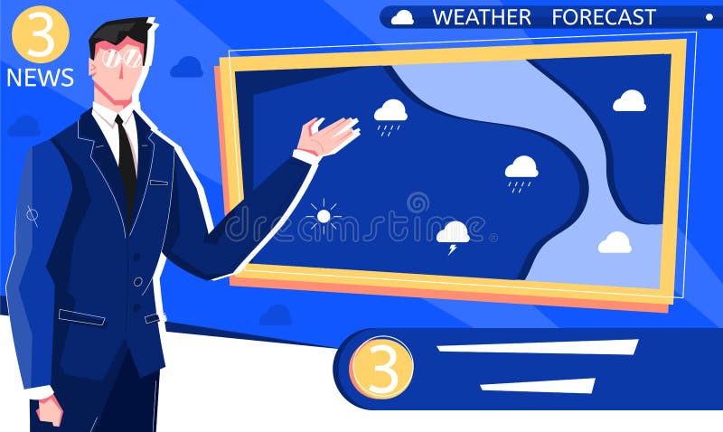 Weather Forecast Flat Composition Stock Vector - Illustration of ...