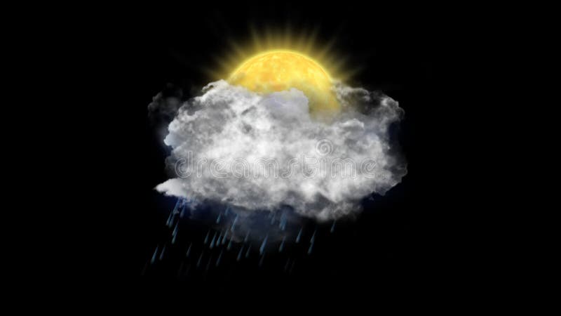 Sun Rain Lightning, Weather Forecast Icon with Alpha Channel Stock ...
