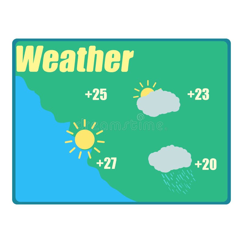 Weather Forecast Icon, Cartoon Style Stock Vector - Illustration of ...