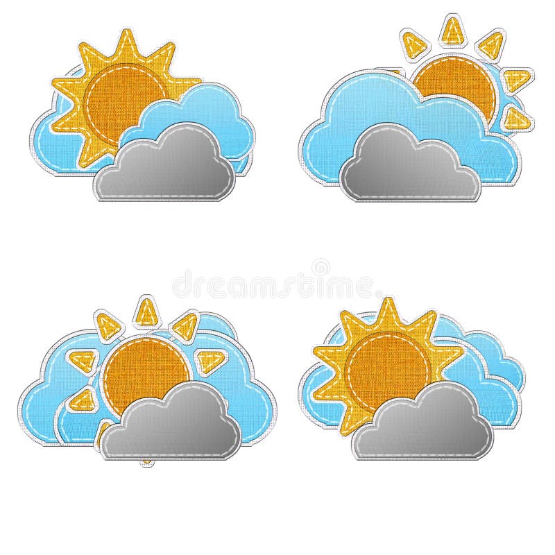 Weather Forecast Icon in Fabric Style . Stock Illustration ...