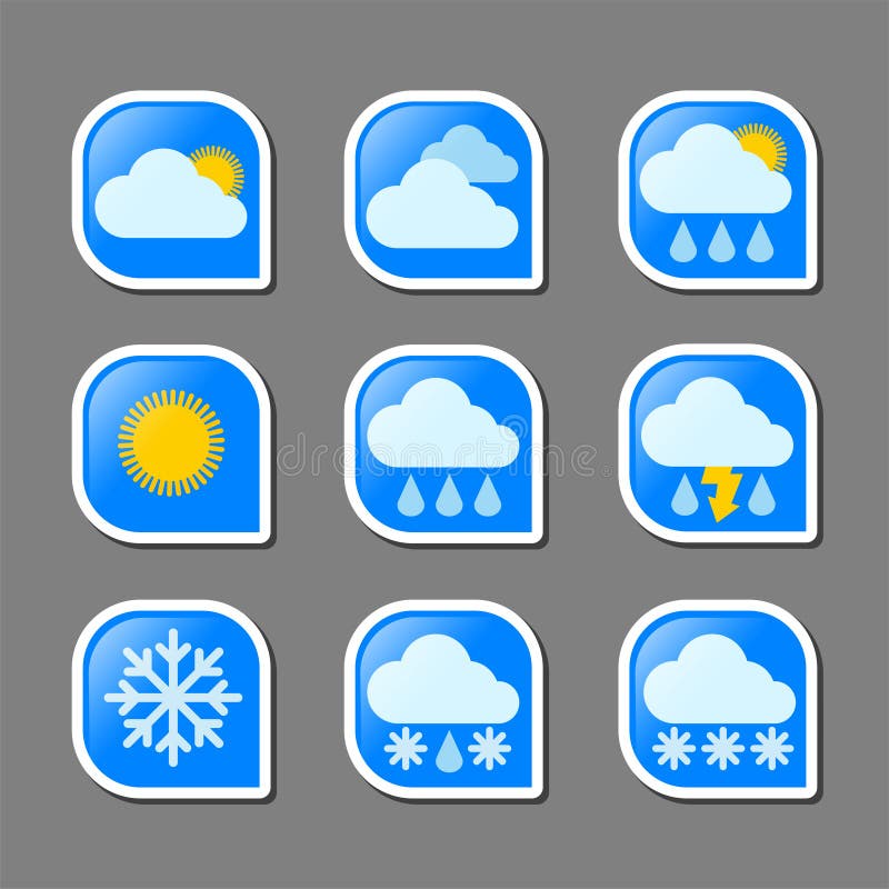Weather forecast icons stock vector. Illustration of badges - 179137515